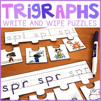 Beginning Trigraph Write and Wipe Puzzles | Education to the Core