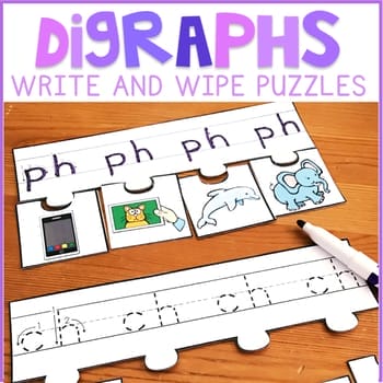 Beginning and Ending Digraphs Write and Wipe Puzzles | Education to the ...