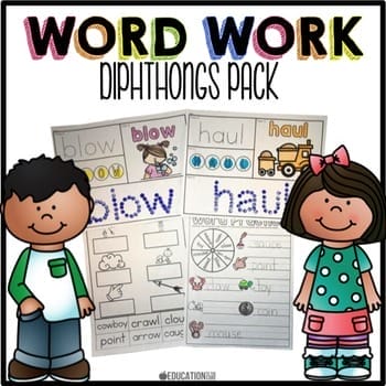 Diphthongs Word Work | Education to the Core