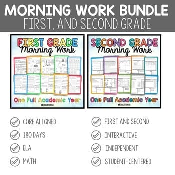 First and Second Grade Morning Work Bundle | Education to the Core