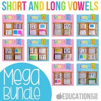 Long and Short Vowel Mega Bundle | Education to the Core