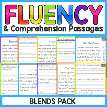 Blends Fluency Passages | Education to the Core