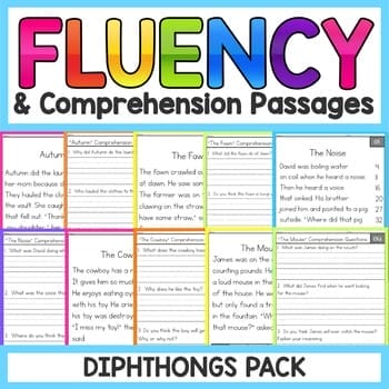Diphthongs Fluency Passages | Education to the Core