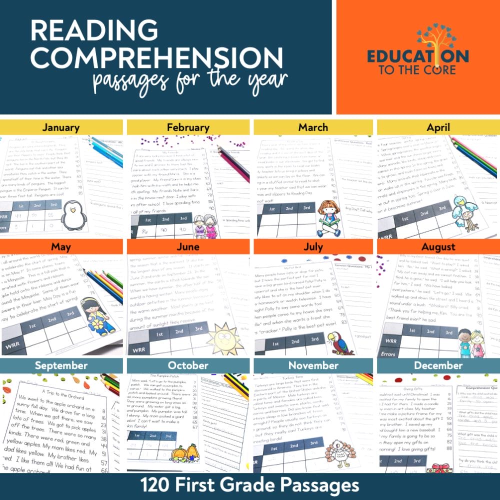 First Grade Fluency Passages | Education to the Core