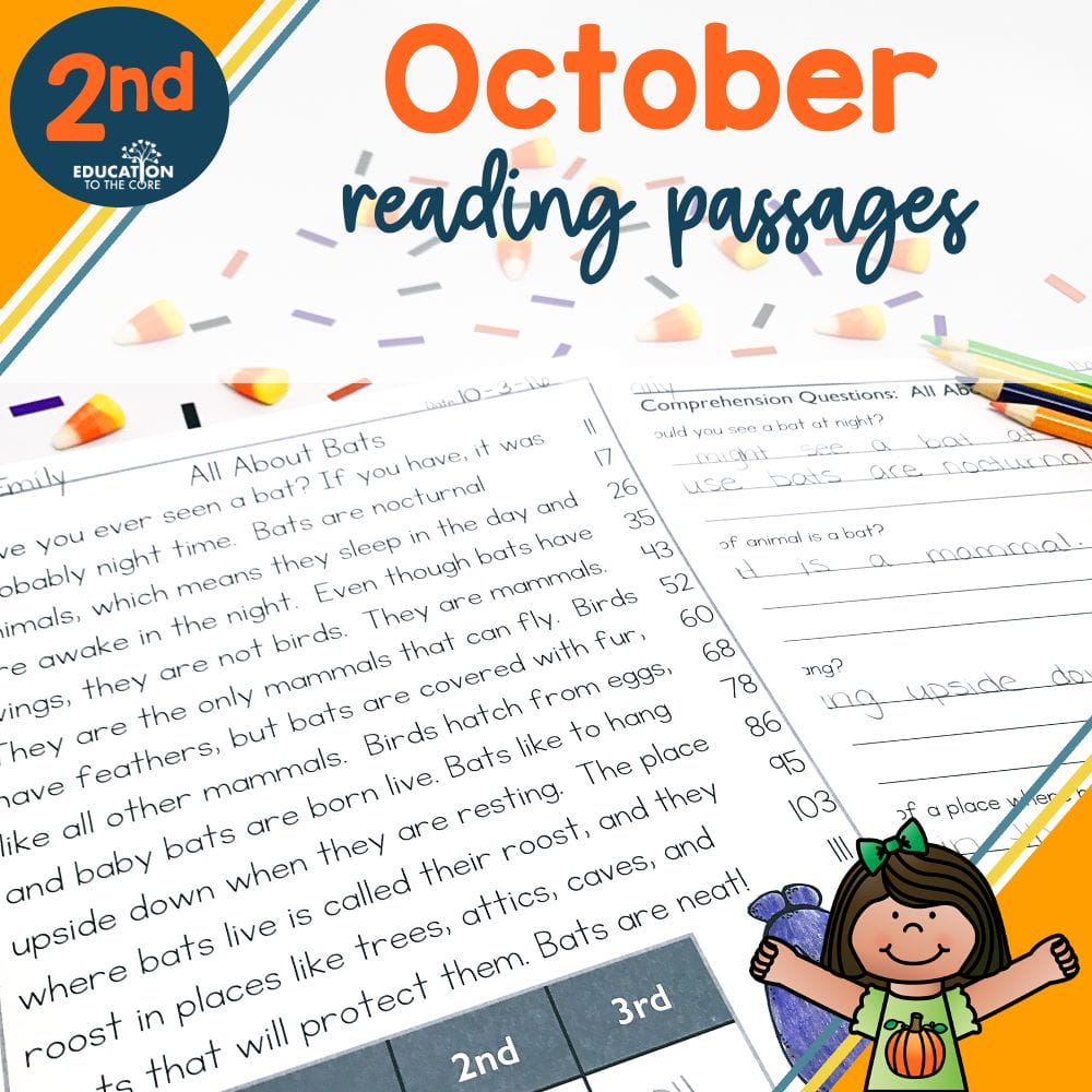 2nd Grade Fluency Passages for October | Education to the Core