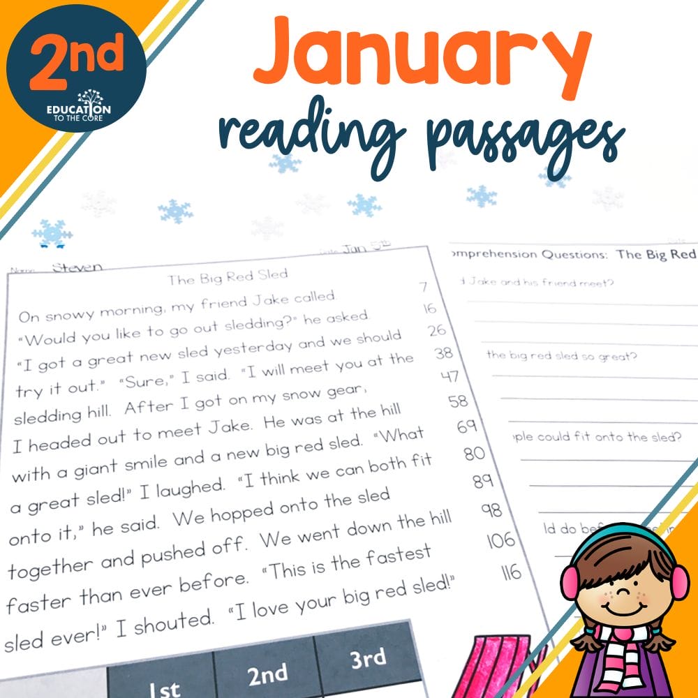2nd Grade Fluency Passages for January | Education to the Core