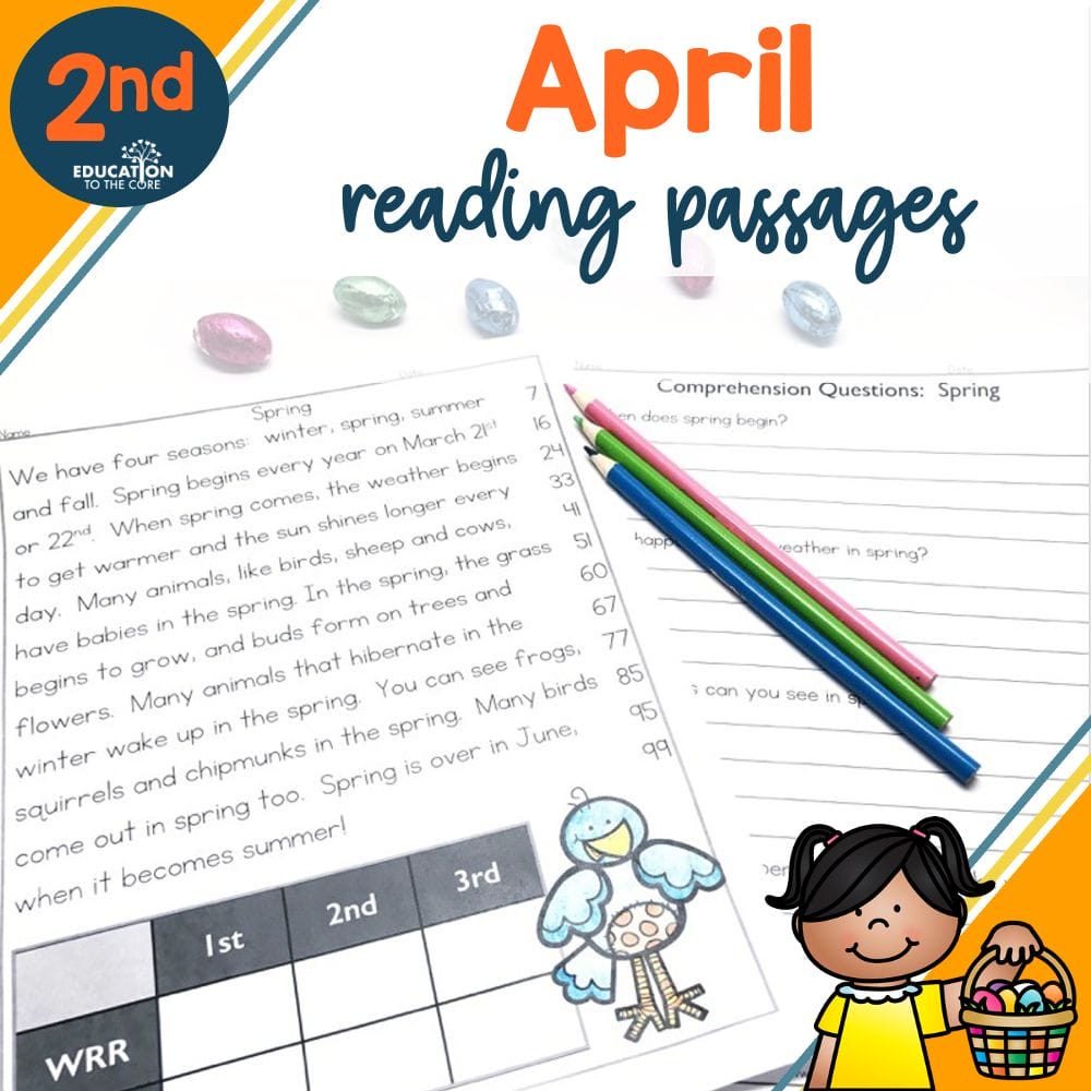 2nd Grade Fluency Passages for April | Education to the Core
