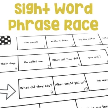 Sight Words Phrase Race | Education to the Core