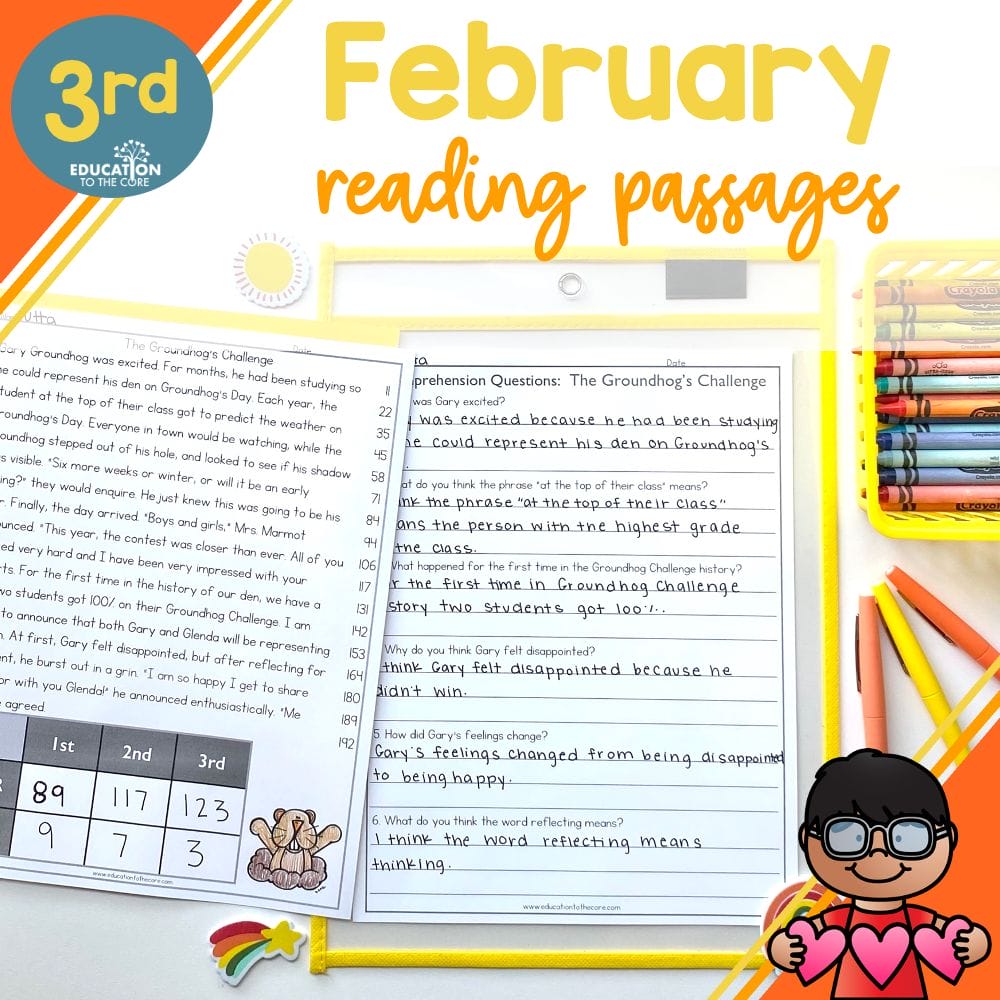 3rd Grade Fluency Passages for February | Education to the Core