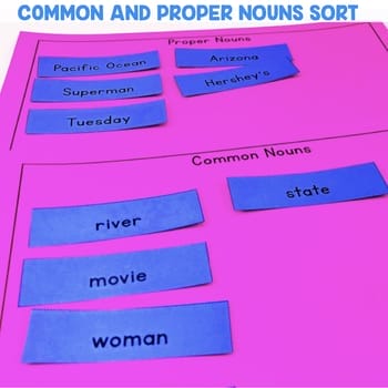 Common and Proper Nouns Sort | Education to the Core