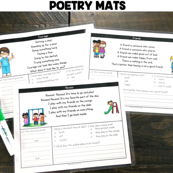 Poetry Mats | Education to the Core
