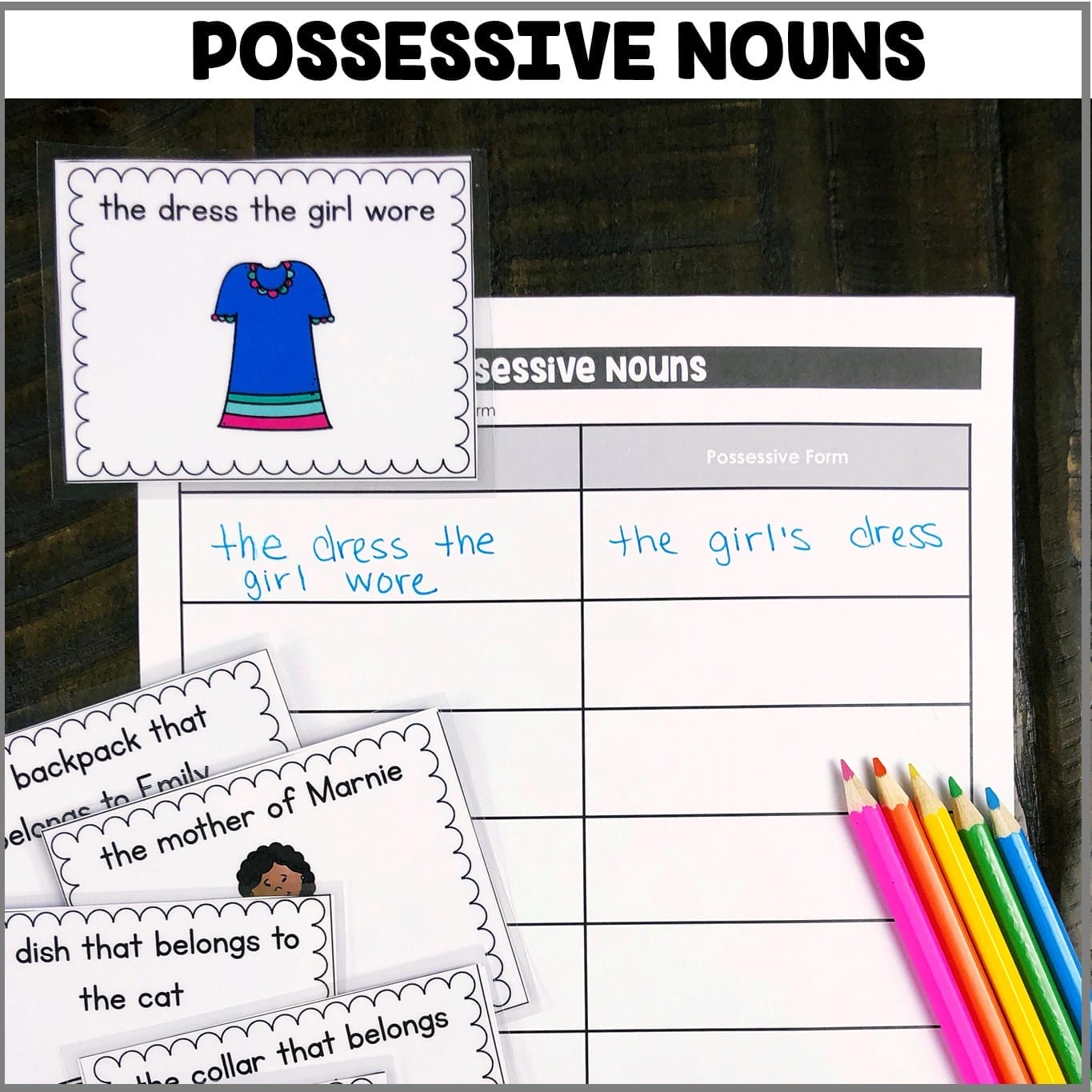 "Possessive Nouns" Center | Education to the Core
