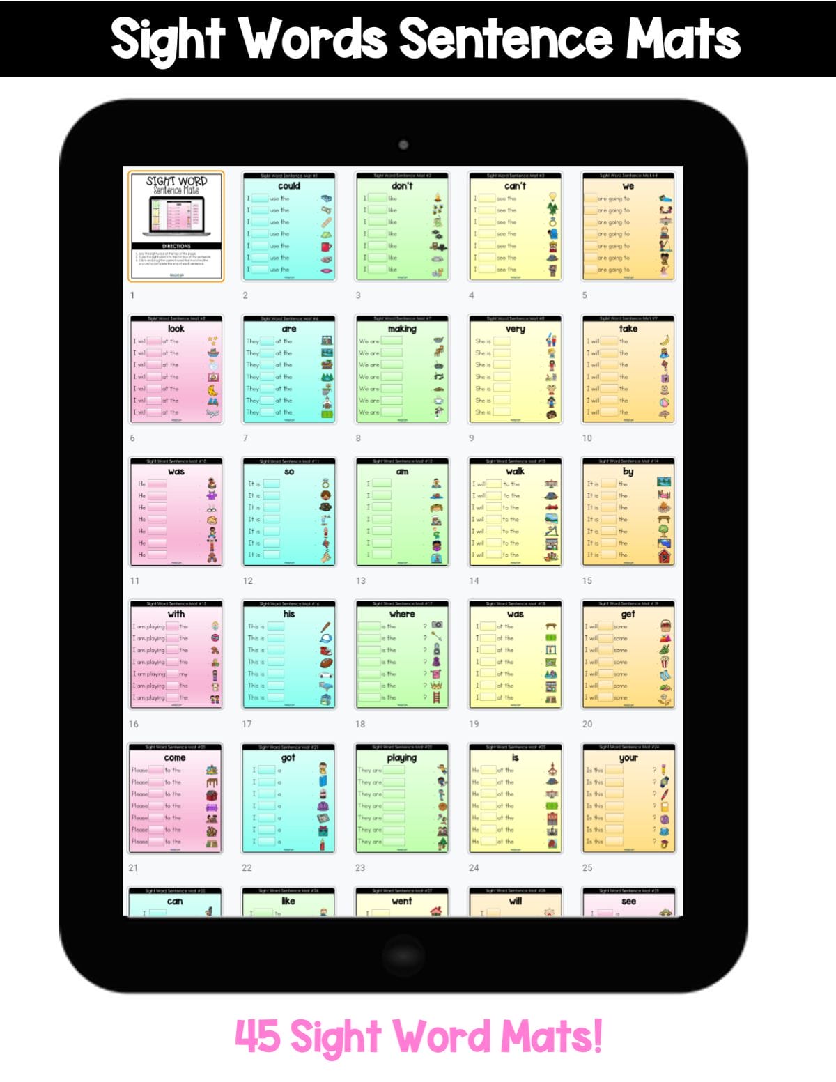 Boost Learning with Digital Sight Word Sentence Mats – Try Today!