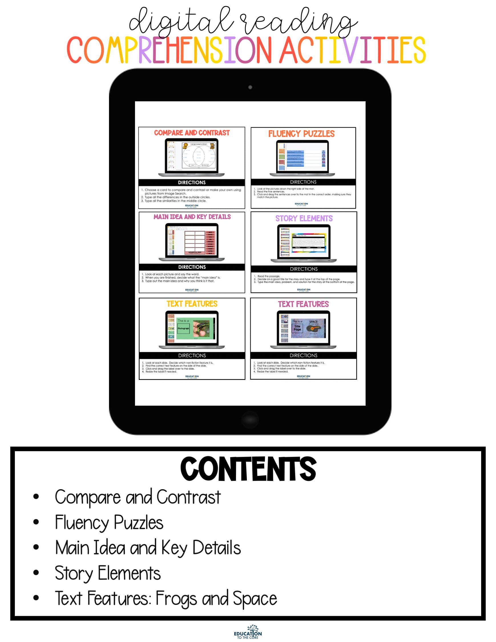 Digital Reading Activities for Google Classroom™/Slides™