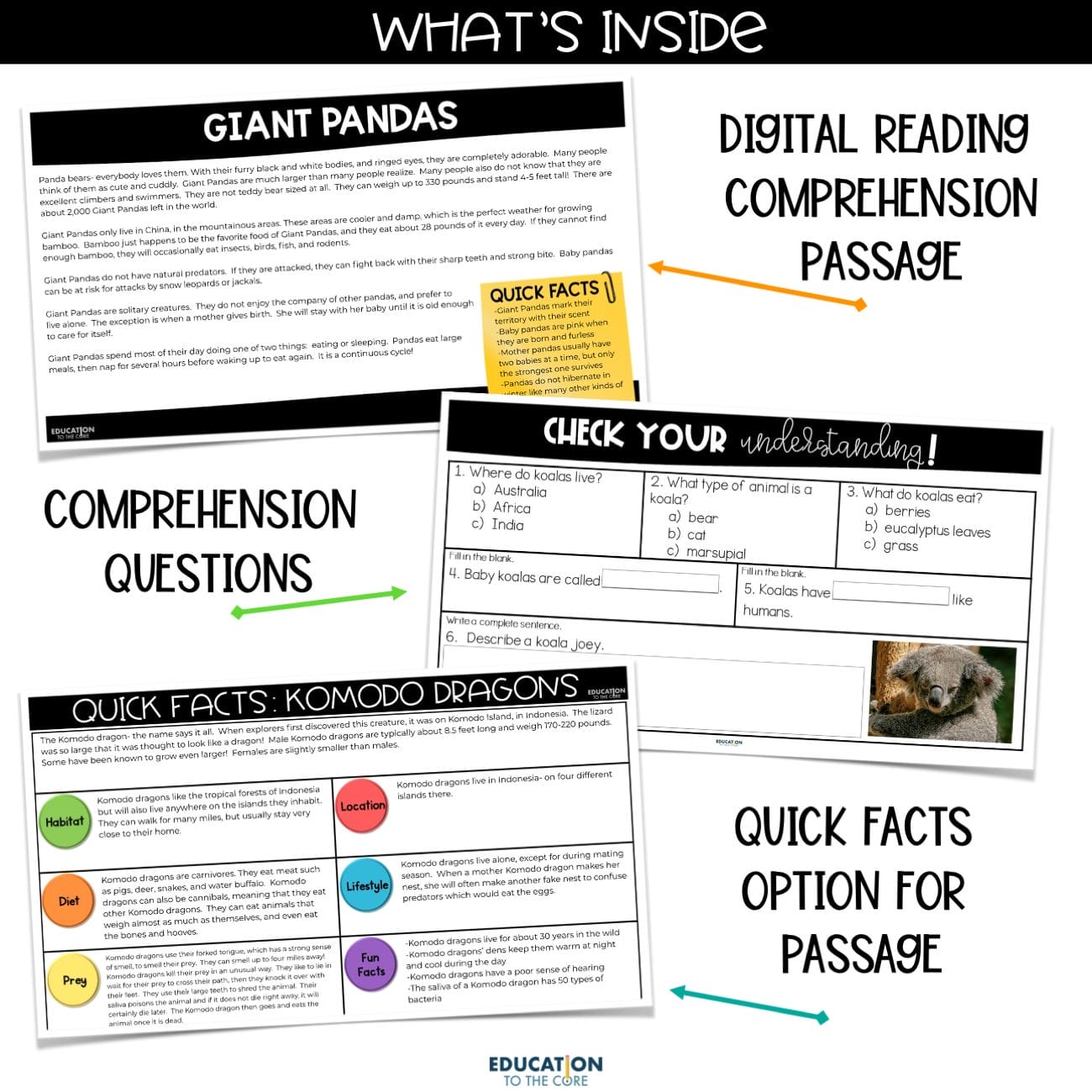Zoo Animals Digital Reading Comprehension for Google Slides™