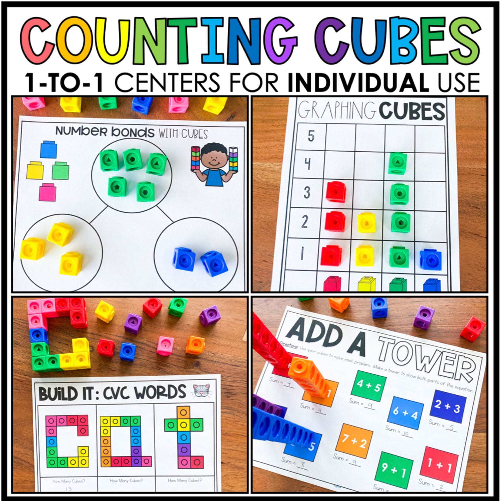 Counting Cubes 1-1 Centers | Education to the Core