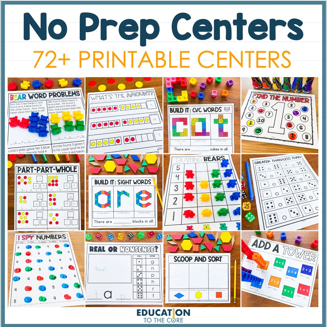 No Prep Centers BUNDLE | Education to the Core