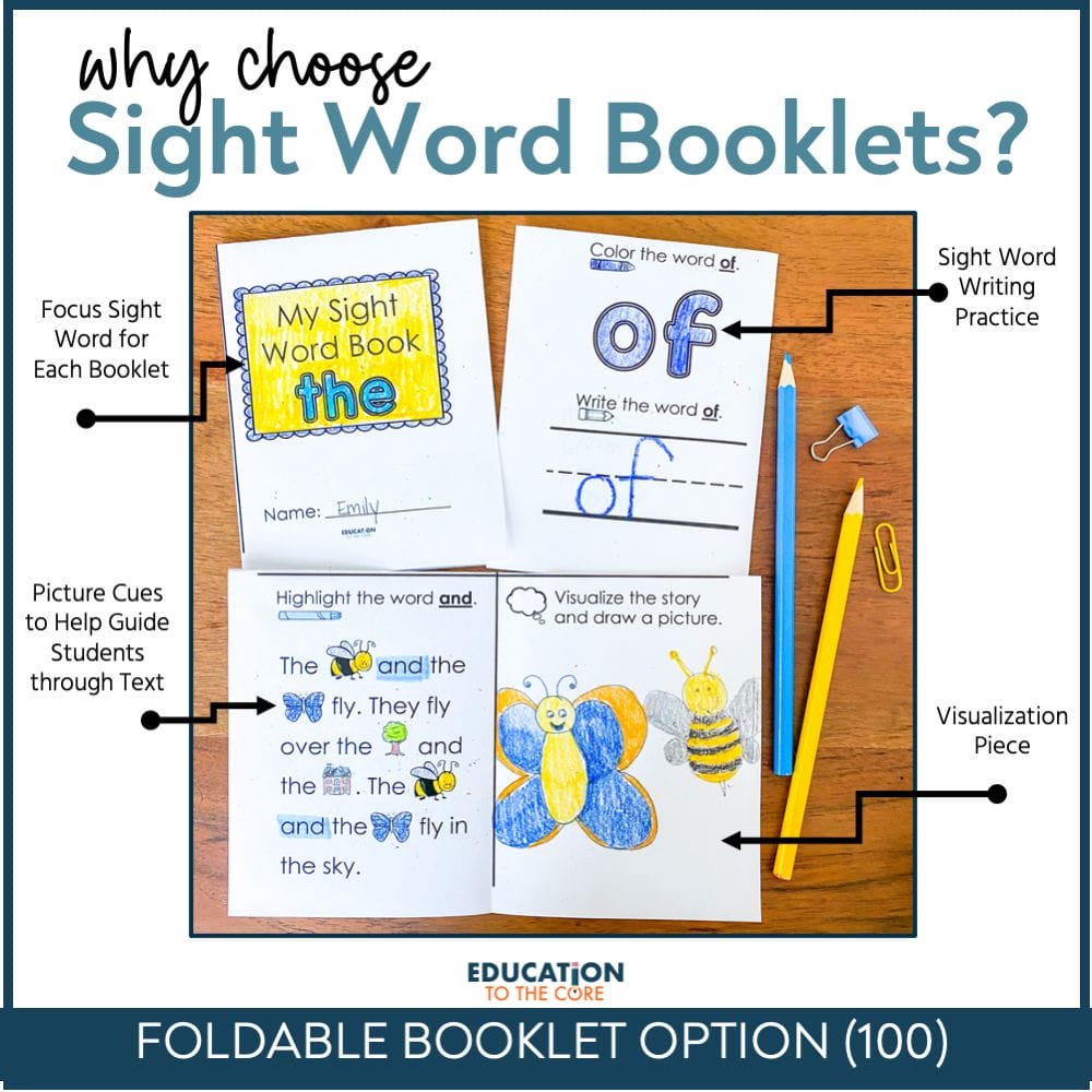 100 Sight Word Booklets | Fry Words 1-100 | ETTC