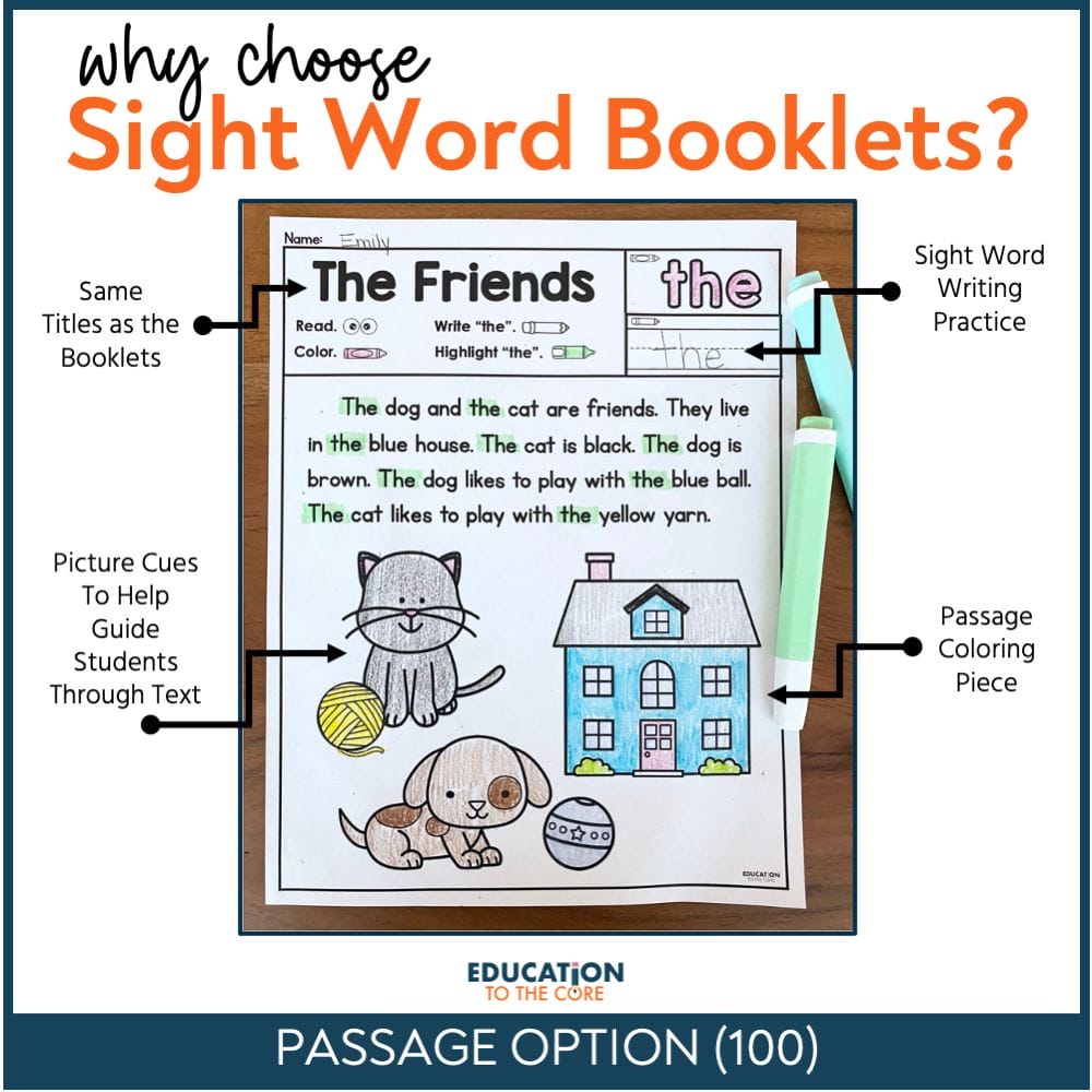 100 Sight Word Booklets | Fry Words 1-100 | ETTC
