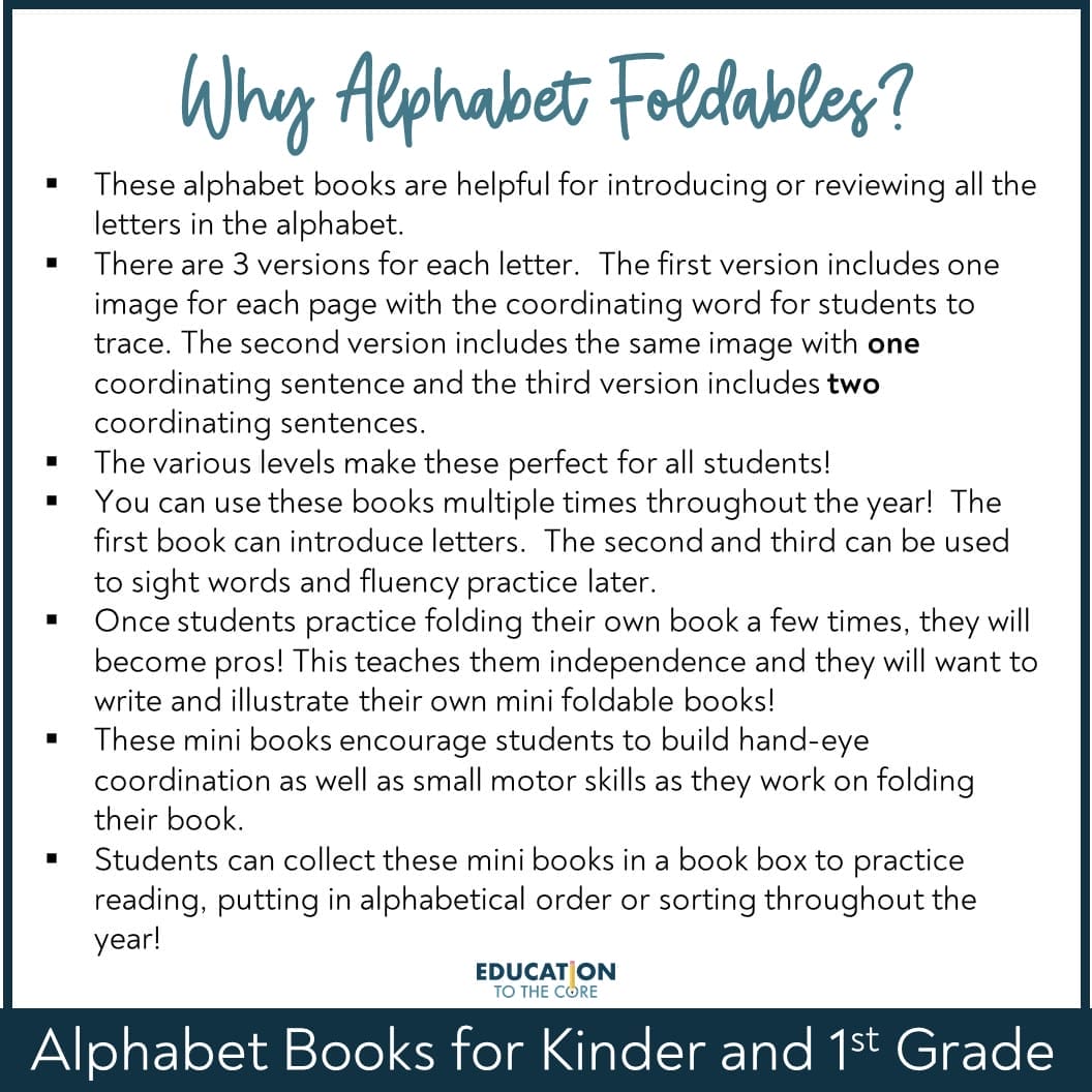 Alphabet Foldable Booklets | Education to the Core