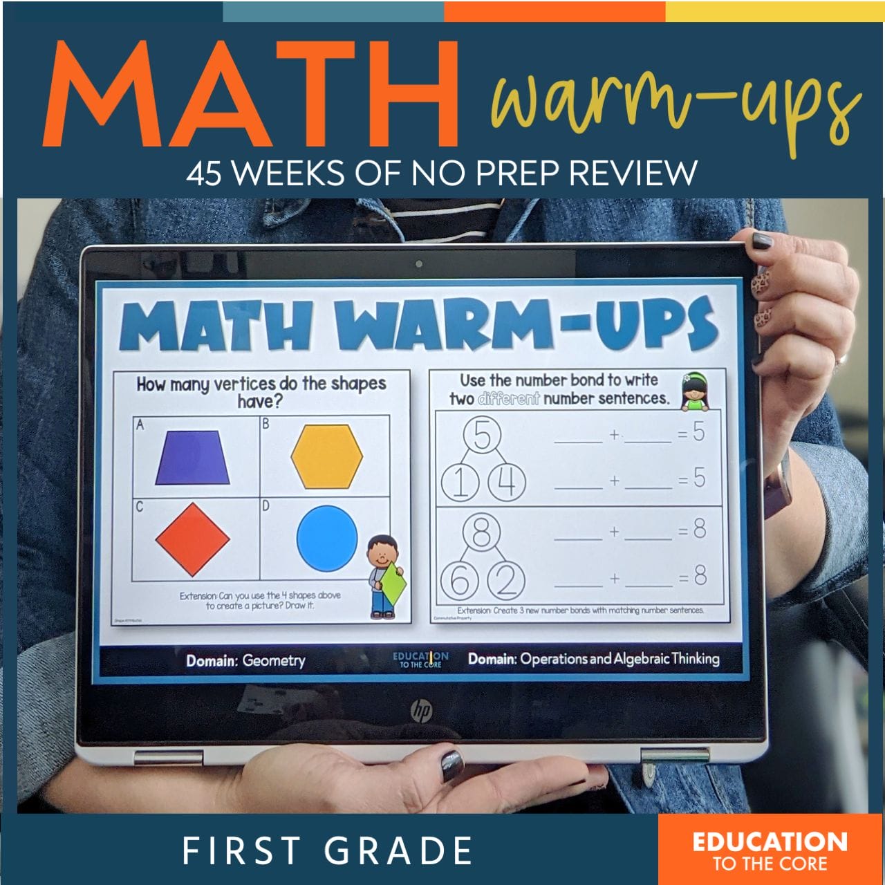 No Prep Math Warm-Ups | 1st Grade | Math Spiral Review
