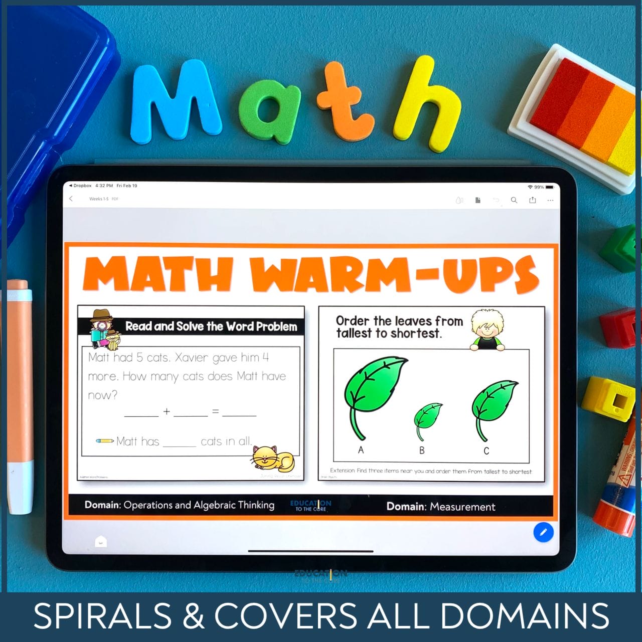 No Prep Math Warm-Ups | 1st Grade | Math Spiral Review