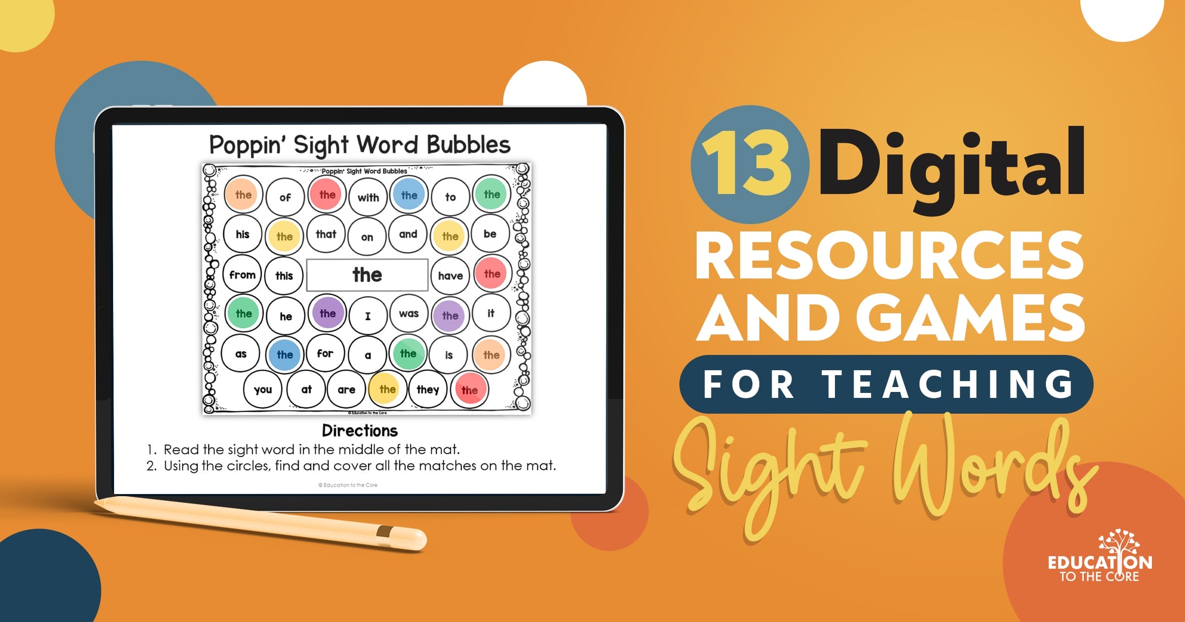 13 Digital Resources and Games for Sight Words | Education to the Core