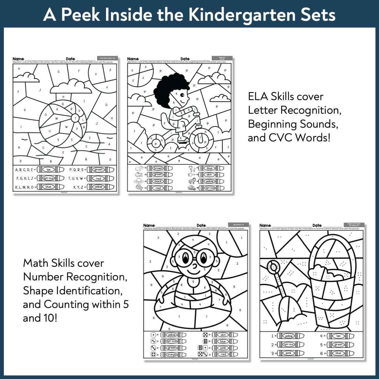 Summer Color By Number for K-1 | Education to the Core