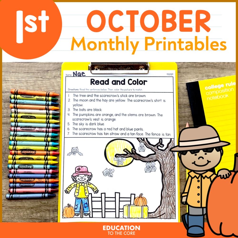 First Grade October Biographies & Activities Packet | ETTC