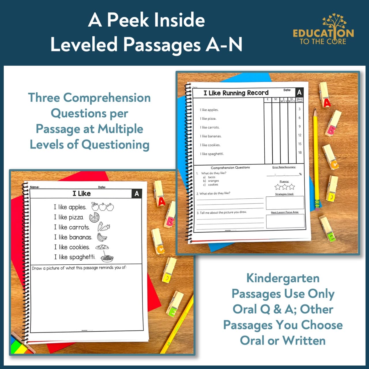 Leveled Reading Comprehension Passages A-N | K-2 Bundle