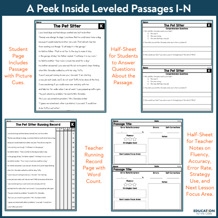 Leveled Reading Comprehension Passages Levels I-N | Second Grade ...