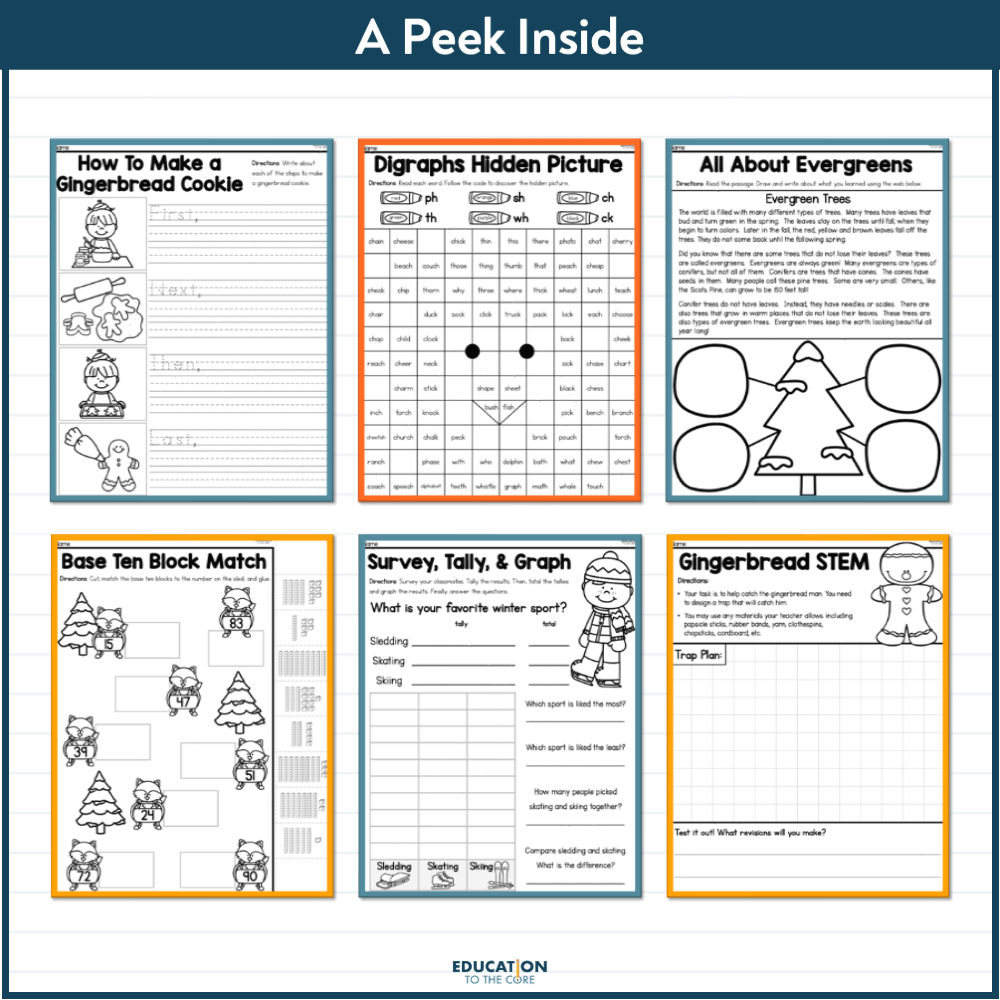 December 1st Grade Packet | Monthly Activities & Morning Work