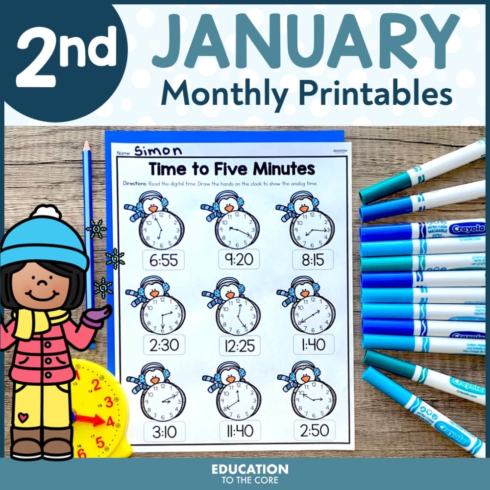 January 2nd Grade Packet | Monthly Activities & Morning Work