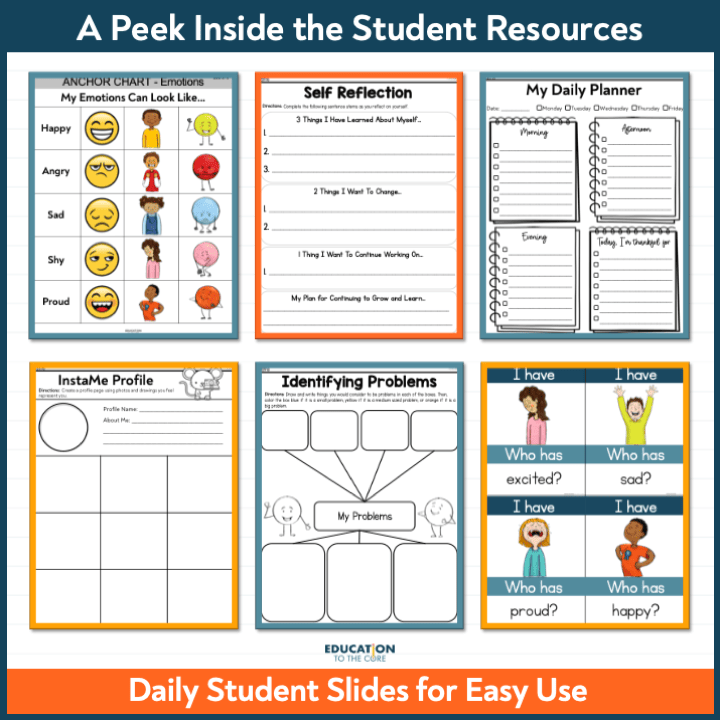 Social Emotional Learning for the Year | 3rd Grade - 5th Grade