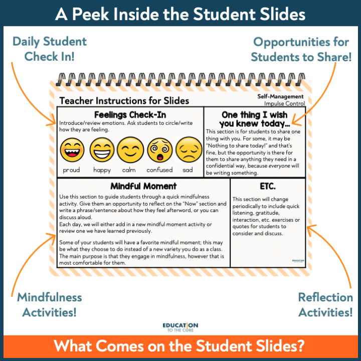Social Emotional Learning for the Year | 3rd Grade - 5th Grade
