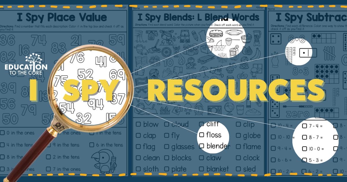 I Spy Resources | Education to the Core