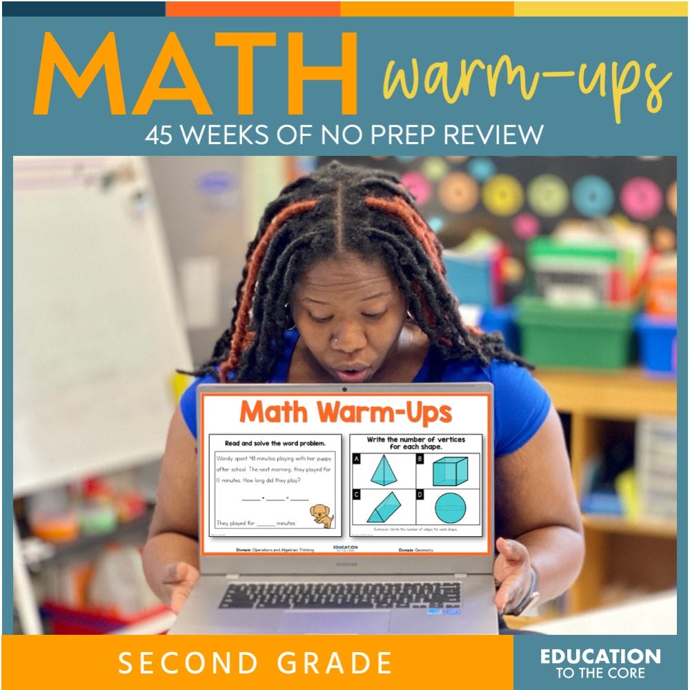 No Prep Math Warm-Ups | 2nd Grade | Math Spiral Review