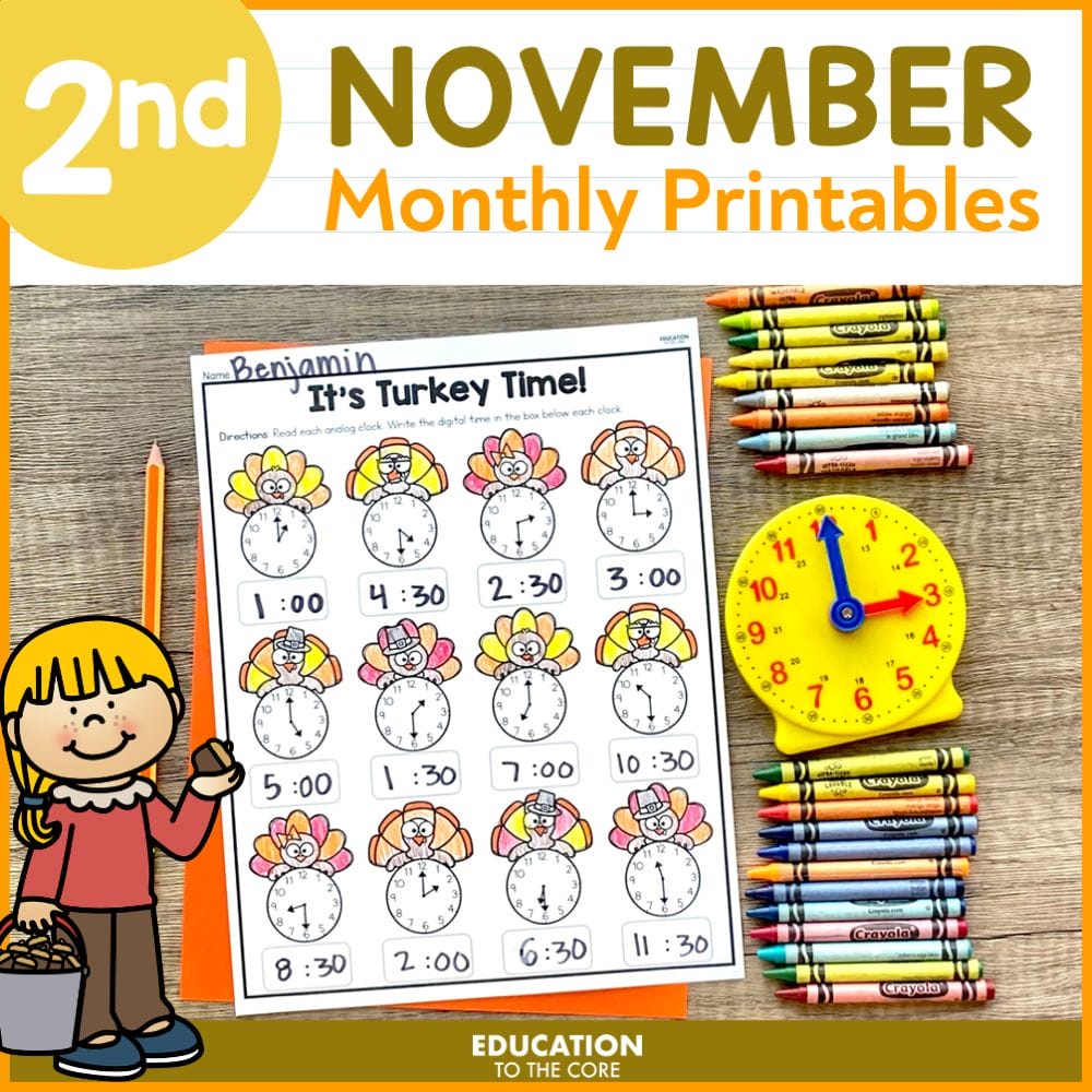 November No Prep Packet for Second Grade | Morning Work