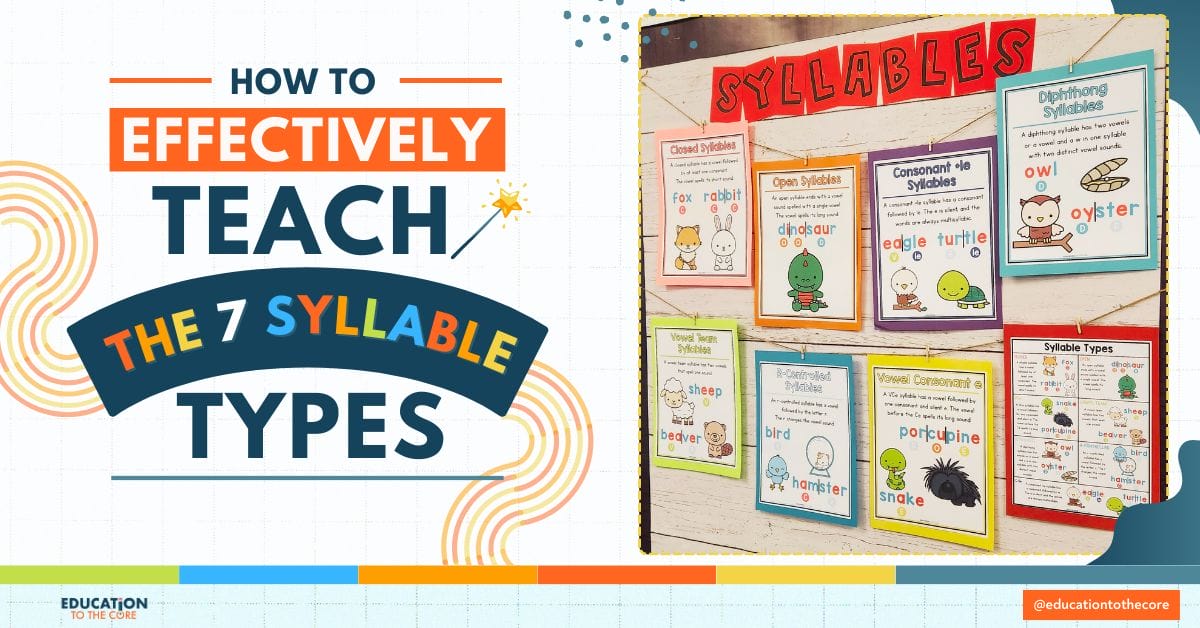 How to Effectively Teach the 7 Types of Syllables | Education to the Core